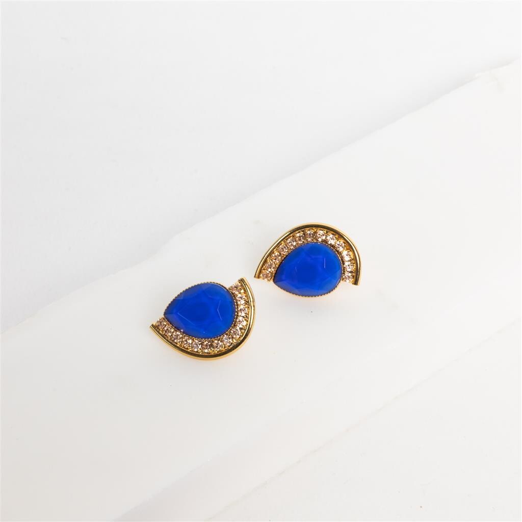 Nora blue strass stud earrings – Souvenirs de Pomme