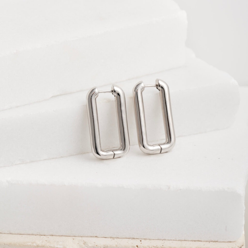 Molly silver small hoops – Souvenirs de Pomme